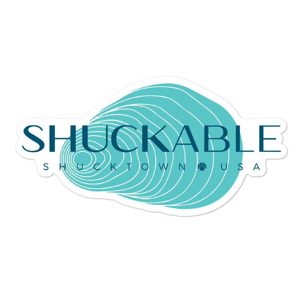 Shuckable Shell Vinyl Sticker Teal – Shuckable Apparel | Oyster and ...